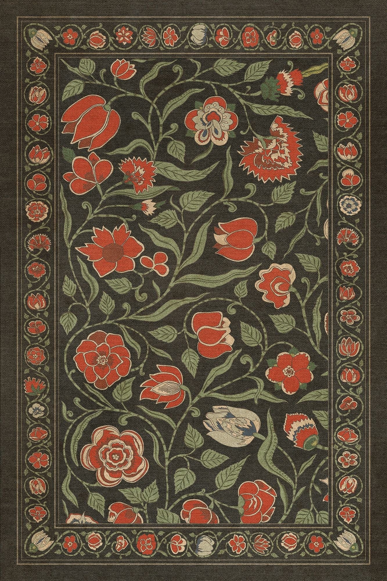 Antique Floral Rug | Certified Non-Slip | Monroe and Leisure